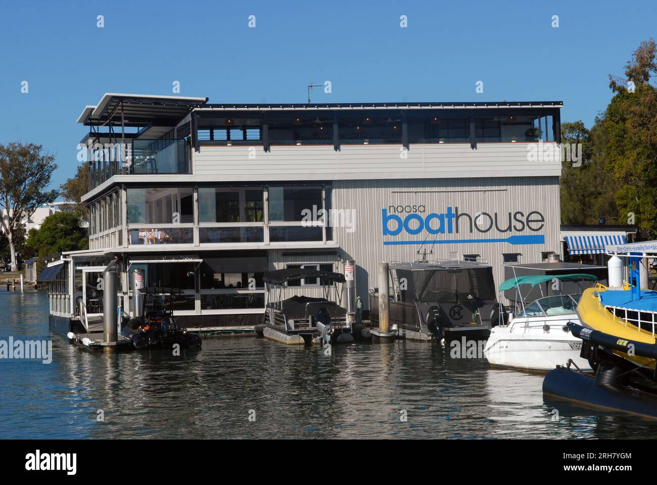 Noosa Boathouse, Noosa River, Queensland, Australia Stock Photo - Alamy