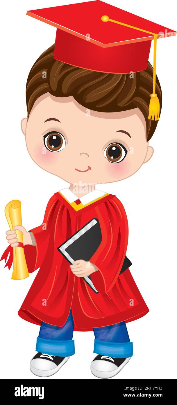 Vector Cartoon Image of Boy Celebrating Graduation Stock Vector Image ...