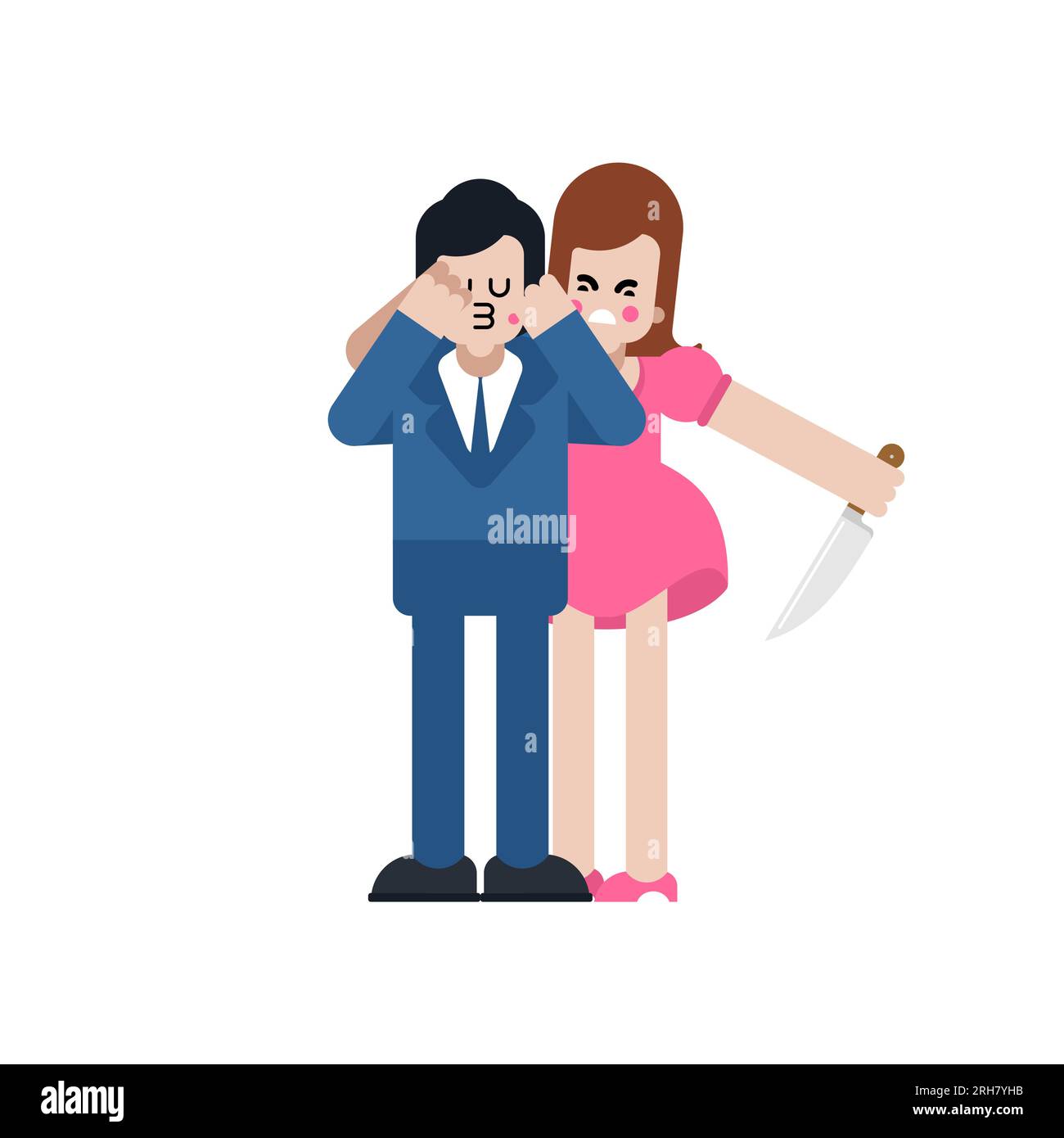 Changing wife. girl betrayed. Woman traitor with knife. Concept of ...