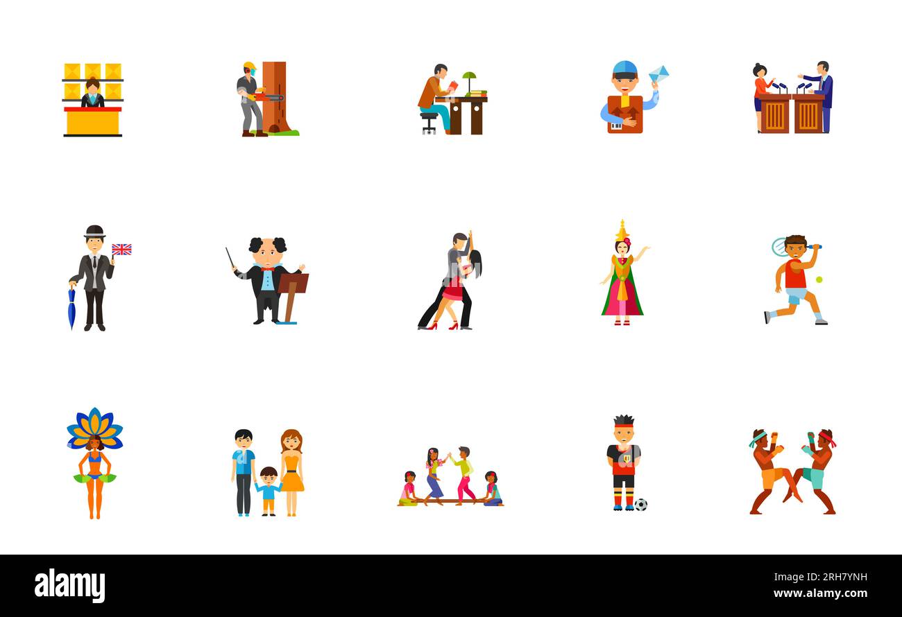 Occupation icon set Stock Vector Image & Art - Alamy