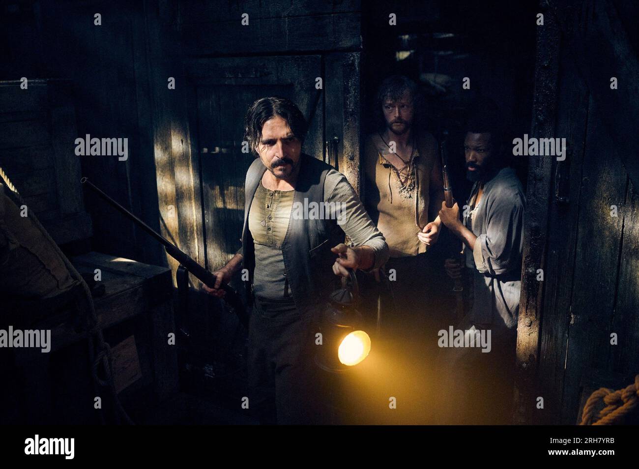 THE LAST VOYAGE OF THE DEMETER, from left: David Dastmalchian, Chris Walley, Corey Hawkins, 2023 ...