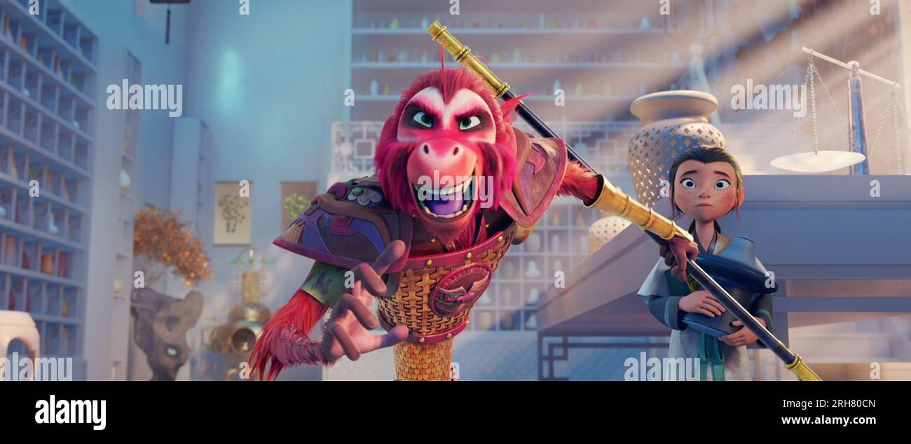 THE MONKEY KING, from left: Monkey King (voice: Jimmy O. Yang), Lin ...