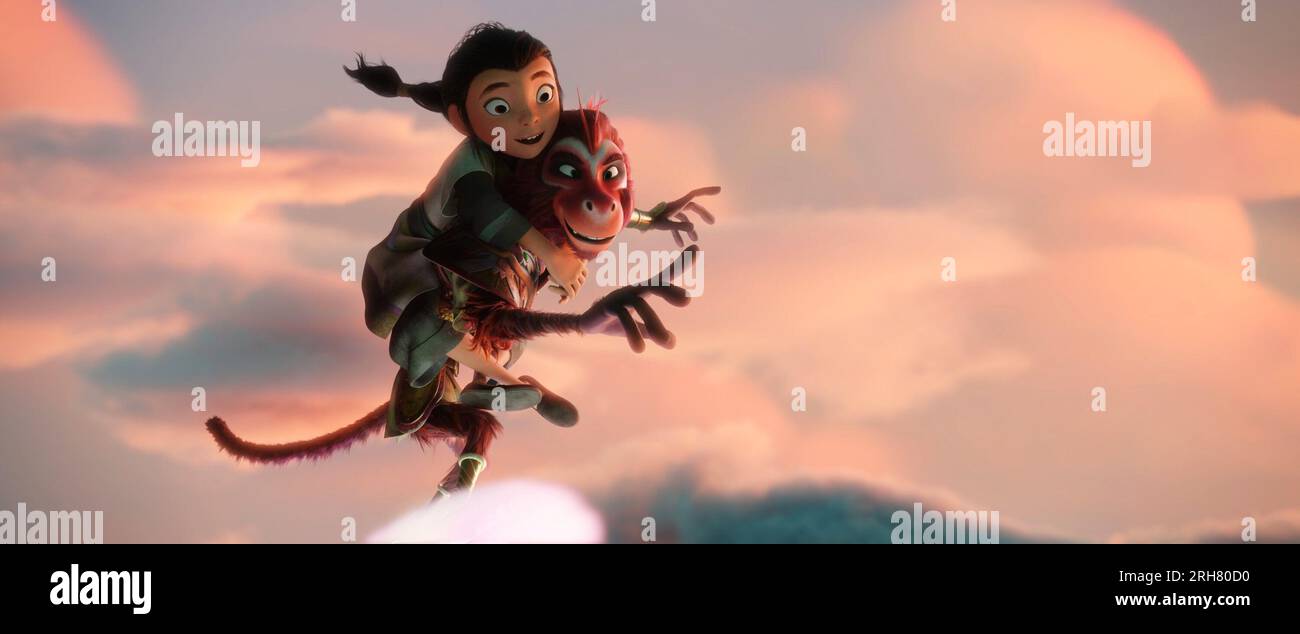 THE MONKEY KING, from left: Lin (voice: Jolie Hoang-Rappaport), Monkey King (voice: Jimmy O ...