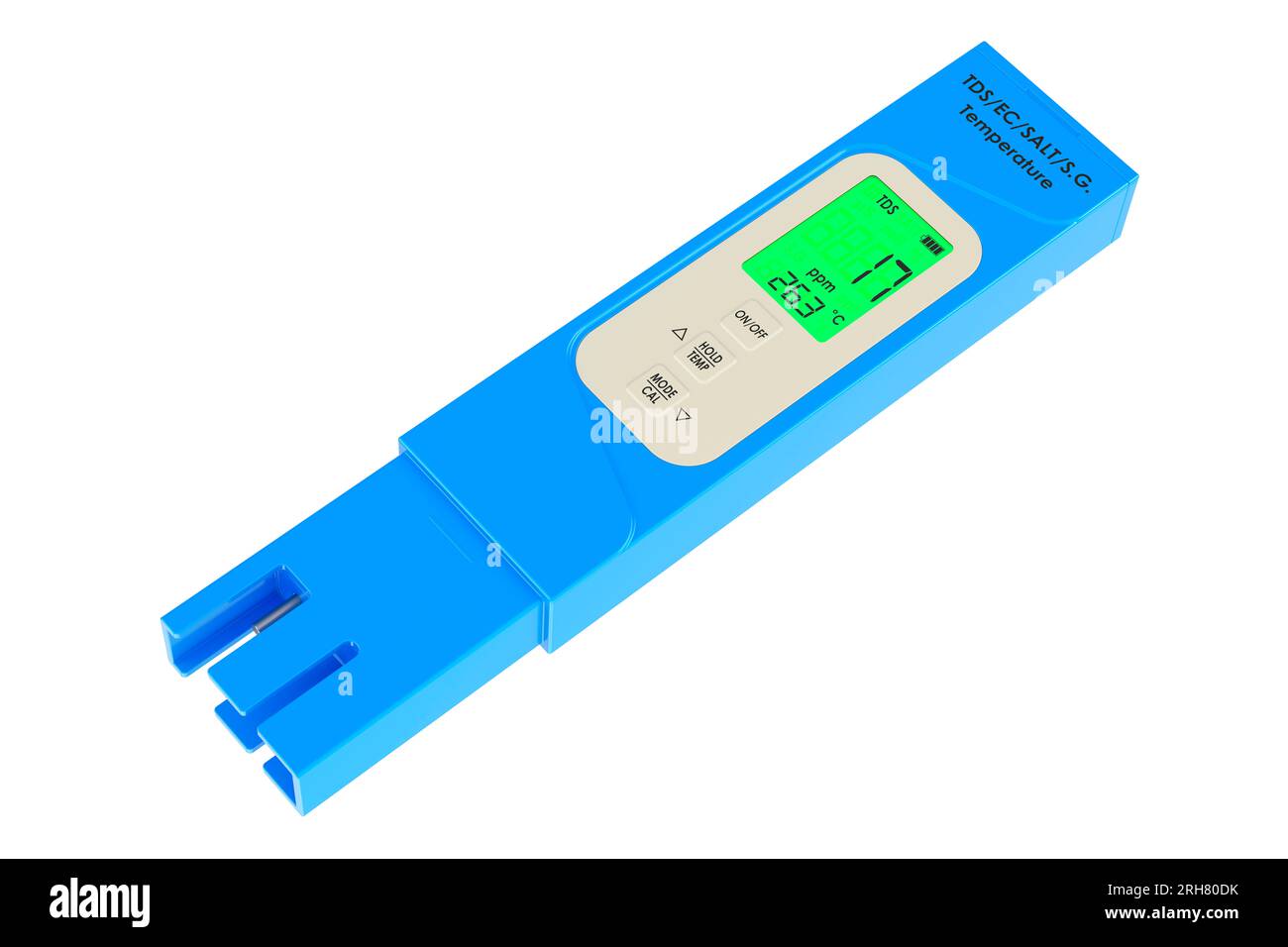TDS meter, closeup. 3D rendering isolated on white background Stock ...