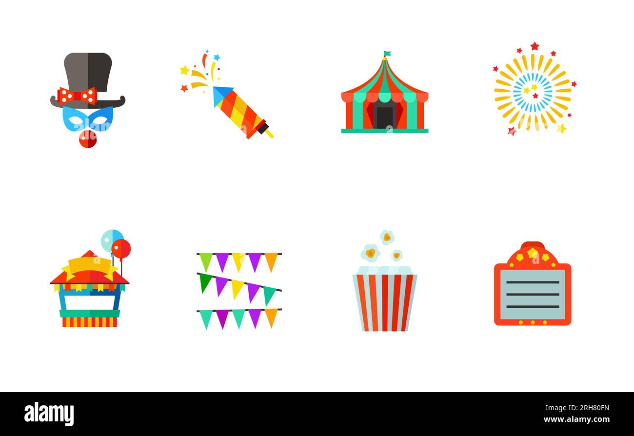 Carnival and cinema icon set Stock Vector Image & Art - Alamy