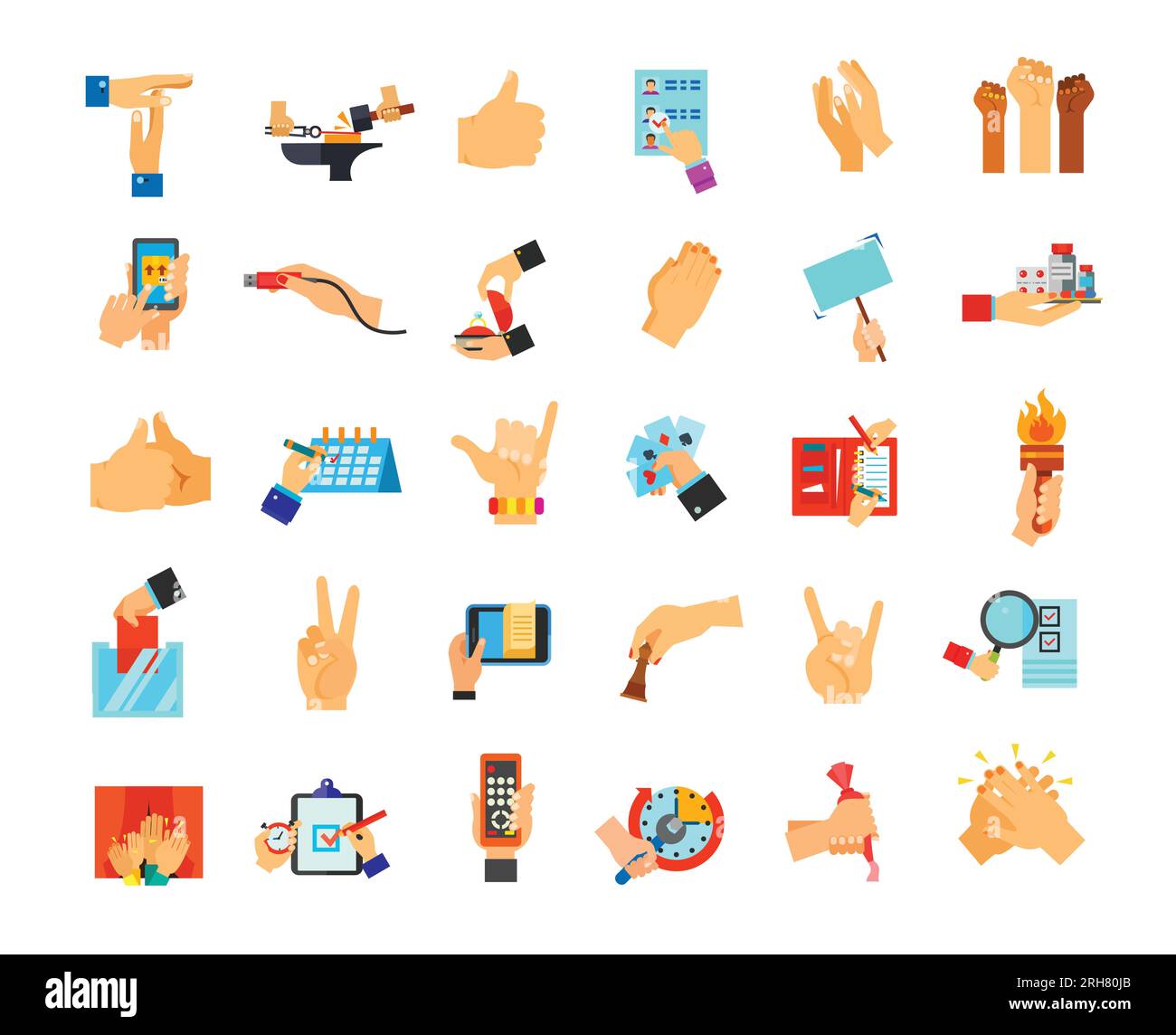 Hands icon set Stock Vector Image & Art - Alamy