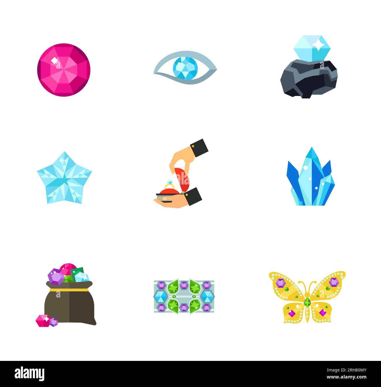 Rough gemstone Stock Vector Images - Alamy