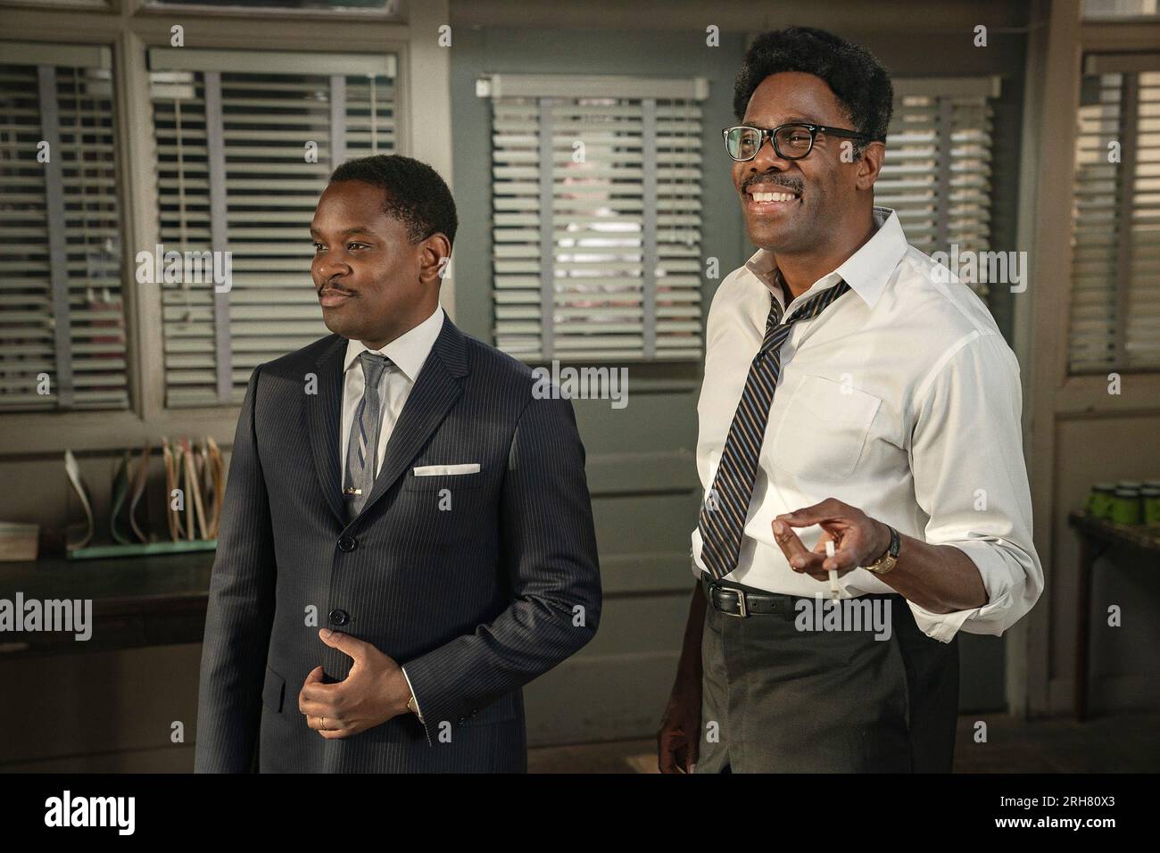 RUSTIN, from left: Aml Ameen as Martin Luther King, Colman Domingo as ...