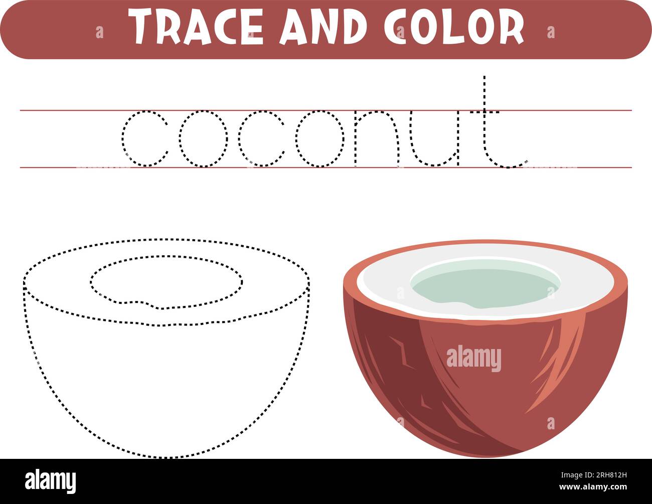 Coconut coloring page hi-res stock photography and images - Alamy