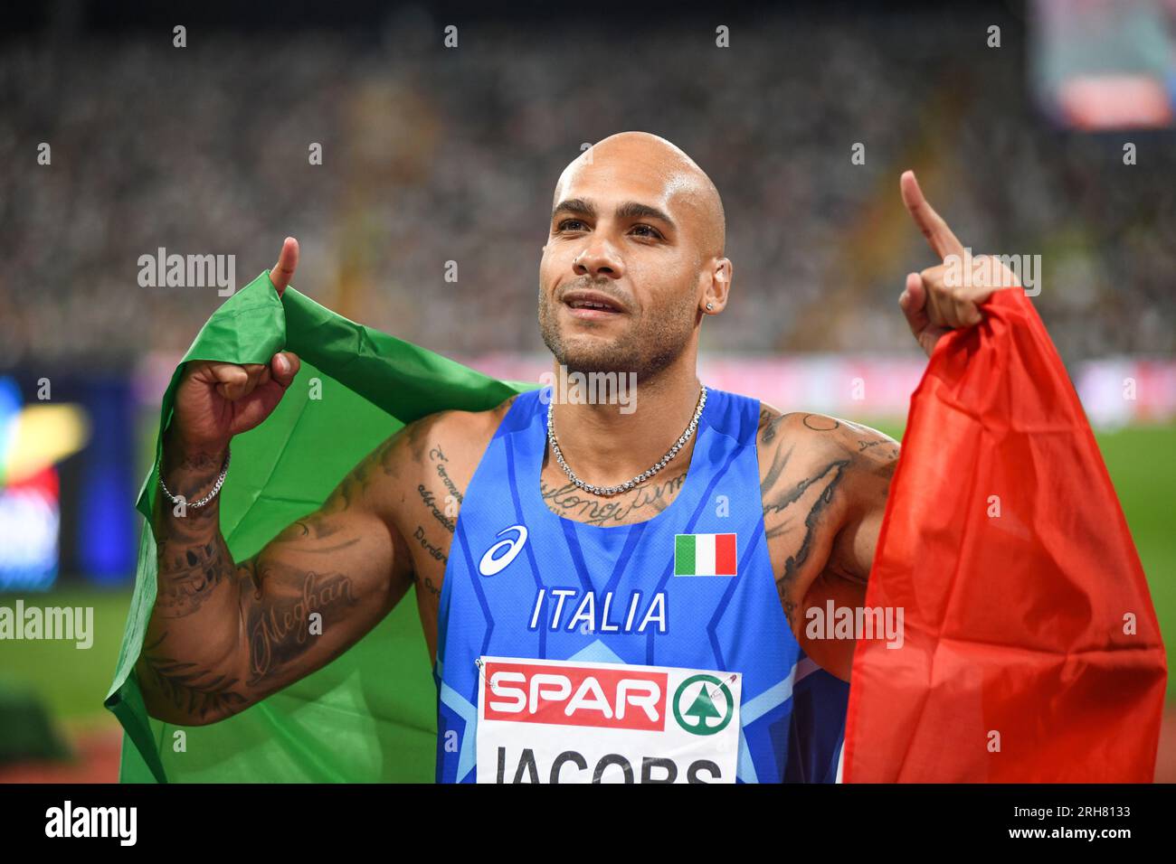 Marcell Jacobs (Italy). 100m Gold Medal. European Championships Munich ...