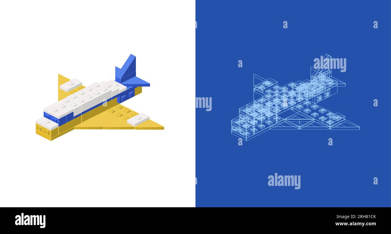 Concept with airplane in isometric stylefor print and decoration ...
