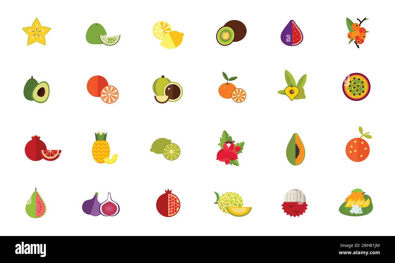 Half fig fruit icon flat hi-res stock photography and images - Alamy