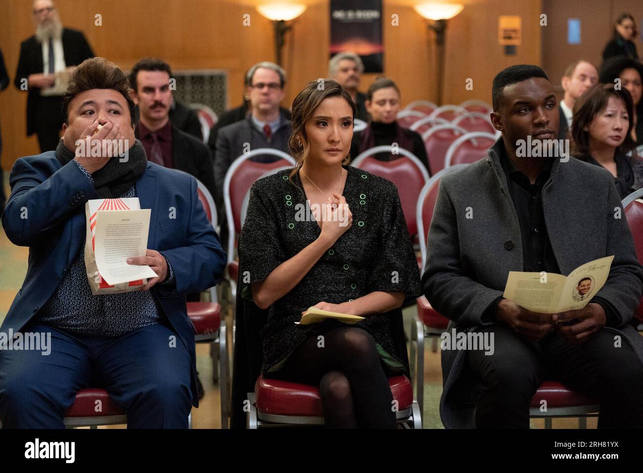 ONLY MURDERS IN THE BUILDING, from left: Don Darryl Rivera, Ashley Park ...