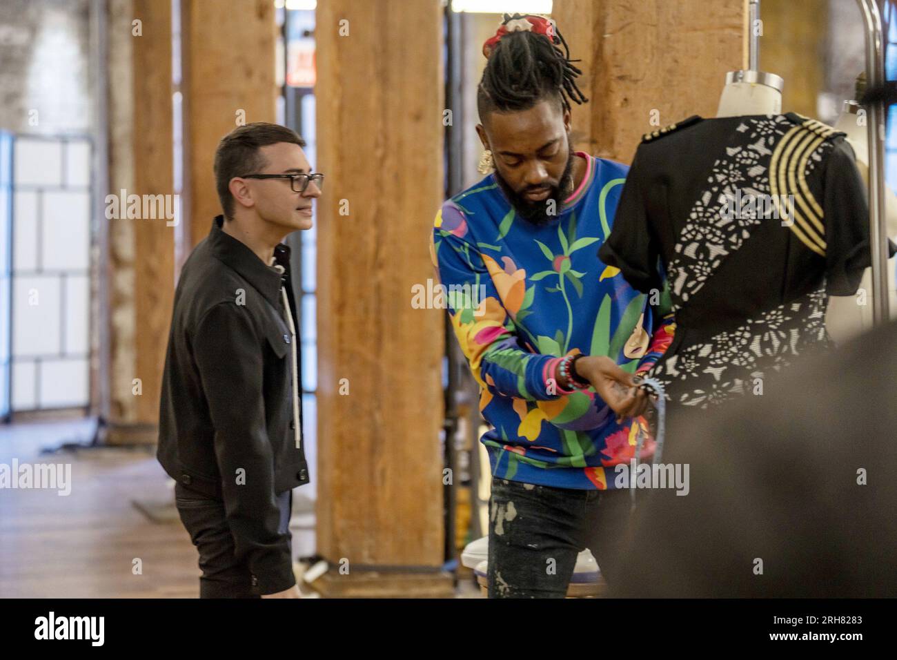 PROJECT RUNWAY, from left, mentor, Christian Siriano, Prajje Oscar Jean ...