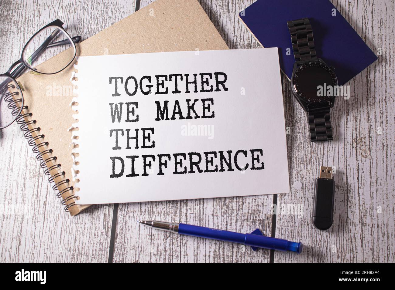 Text together we make the difference on the short note texture ...