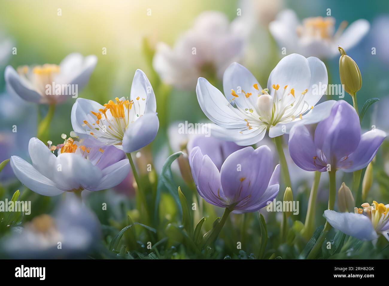Set of Marco on beautiful flowers. Sunlight background Stock Vector ...