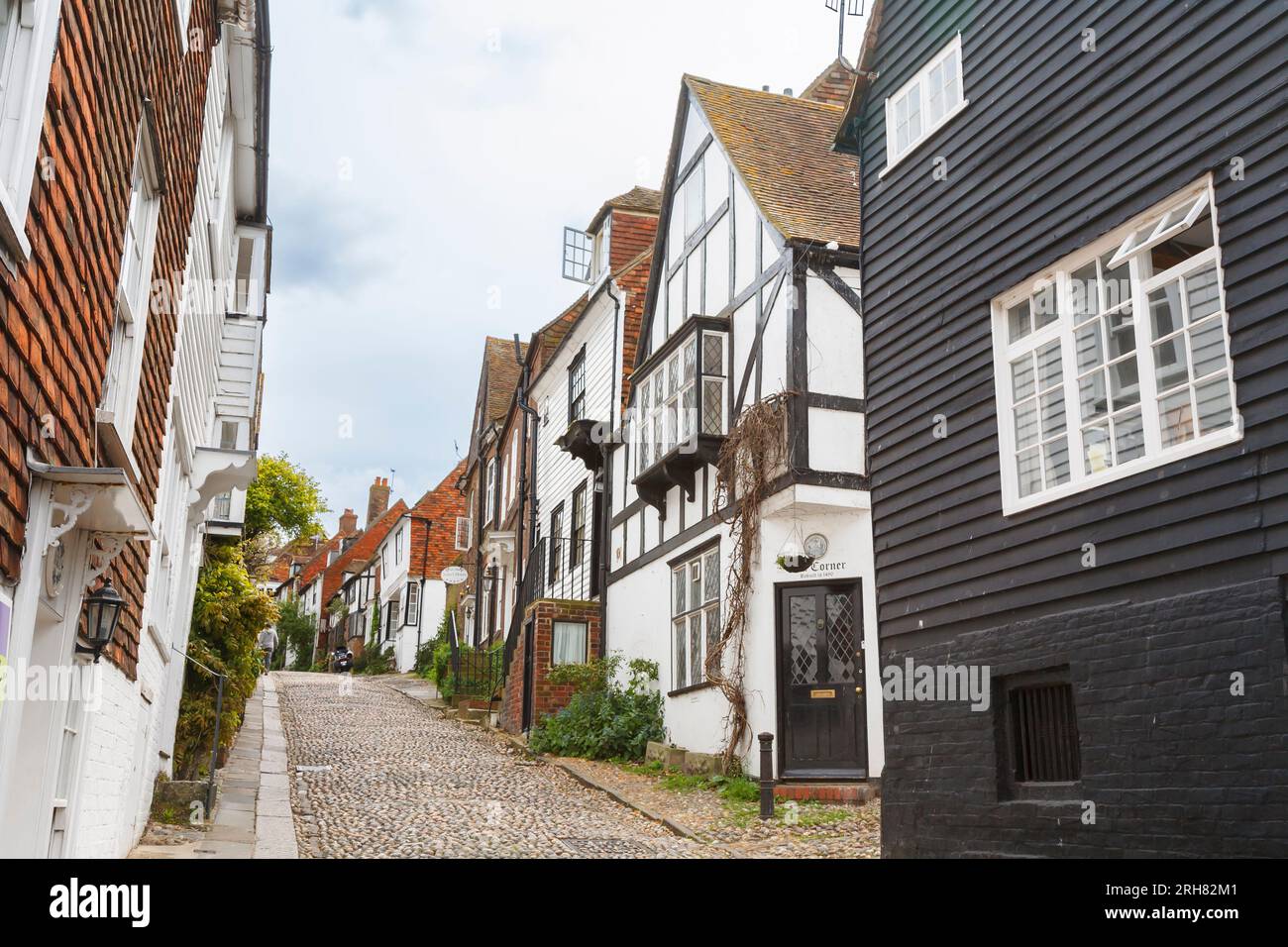 Medieval houses and Jeake's House hotel in historic Mermaid Street in ...