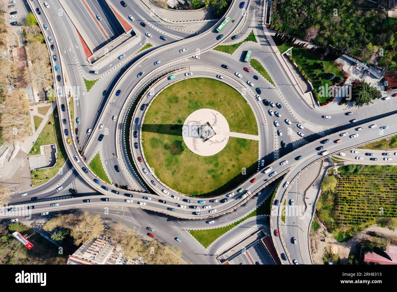 Ring Road junction near Square of Heroes, Tbilisi, aerial view Stock ...