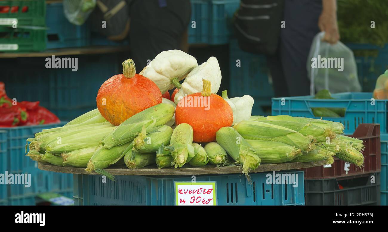 Amidst the vibrant farmers market, the enticing display spotlights a ...