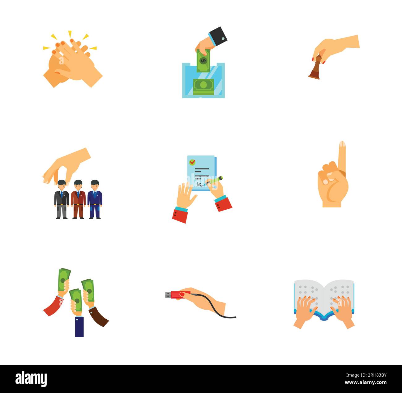 Hand gesture icon set Stock Vector Image & Art - Alamy