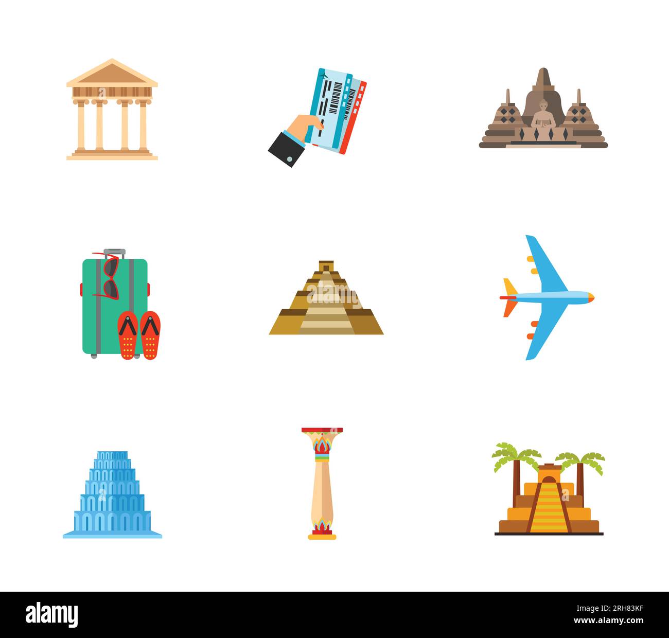Travelling for sightseeing icon set Stock Vector Image & Art - Alamy