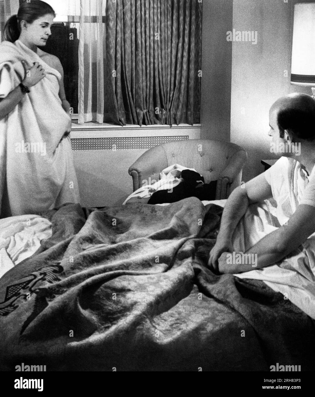 Candice Bergen, Peter Boyle, on-set of the Film, "T.R. Baskin ...