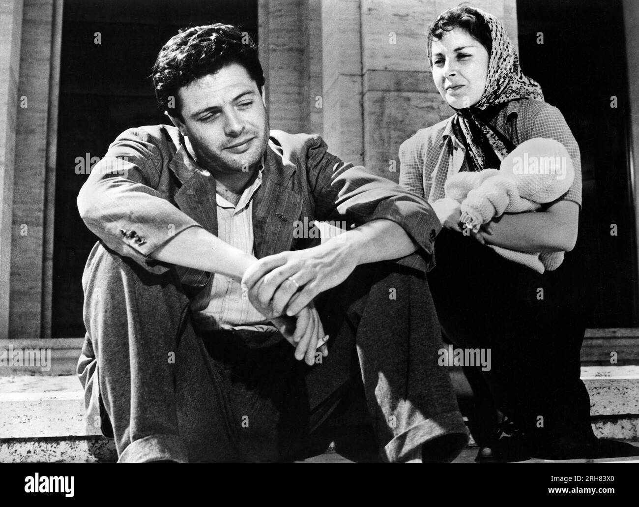 Marcello Mastroianni, Lea Padovani, on-set of the Italian Film, "The ...