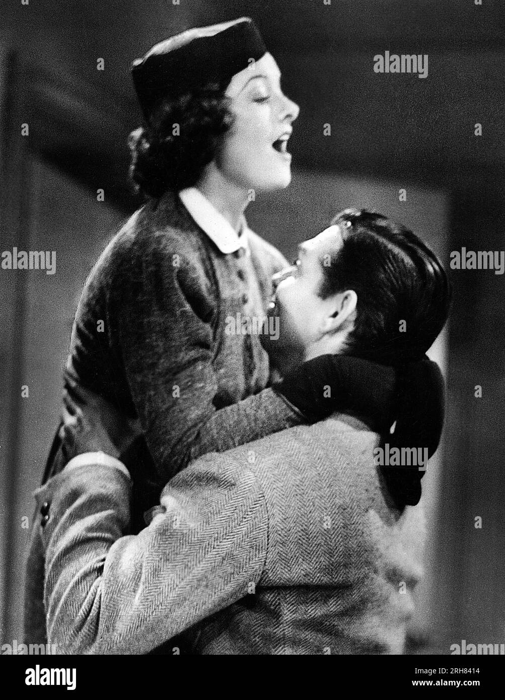 Myrna Loy, Clark Gable, on-set of the Film, "Test Pilot", MGM, Loew's ...