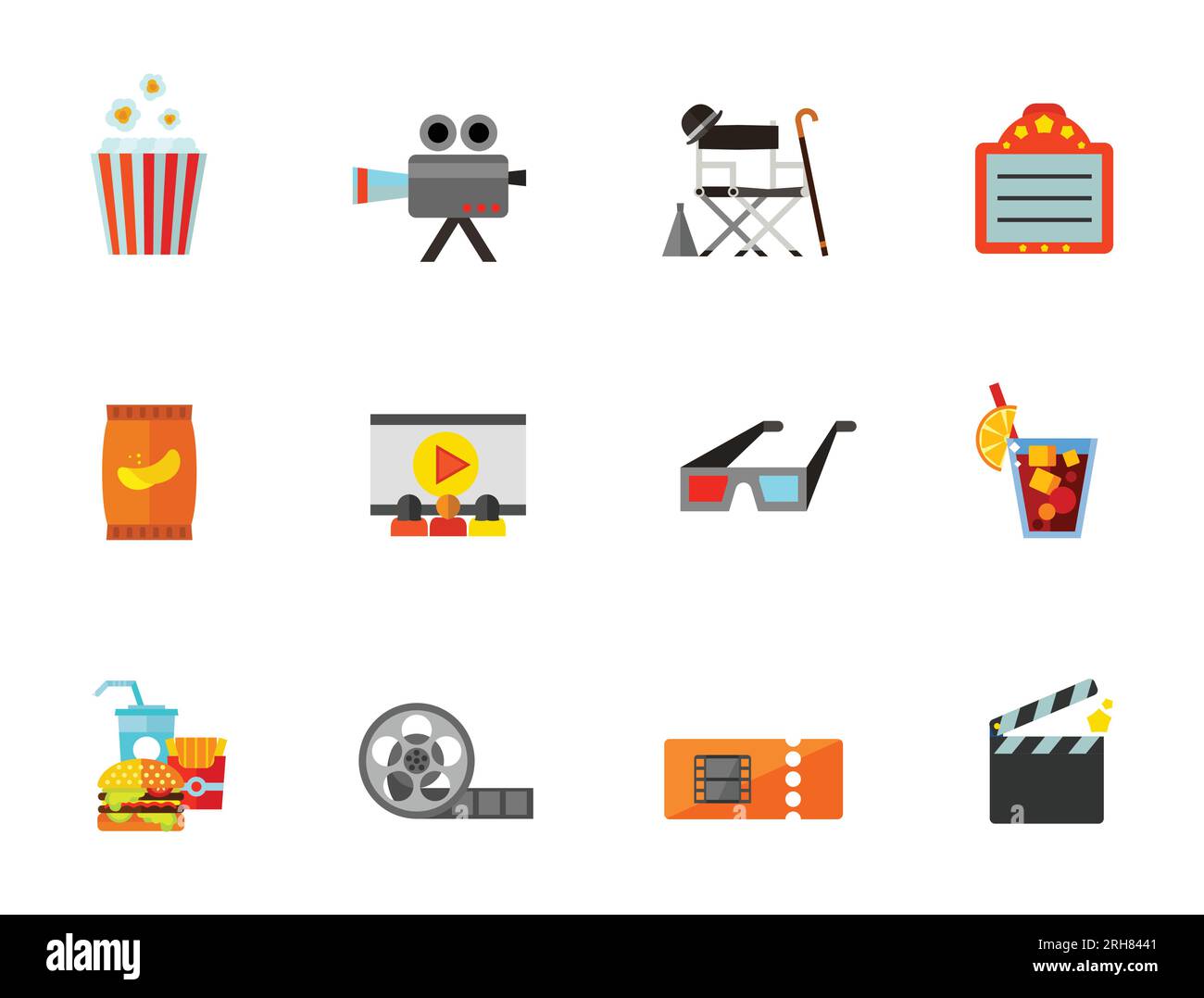 Cinema icon set Stock Vector Image & Art - Alamy