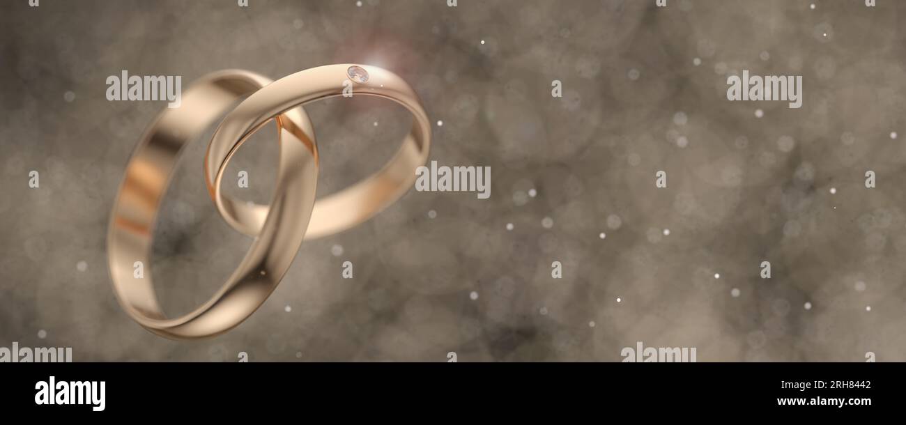 gold wedding rings for the wedding of the newlyweds on a light ...