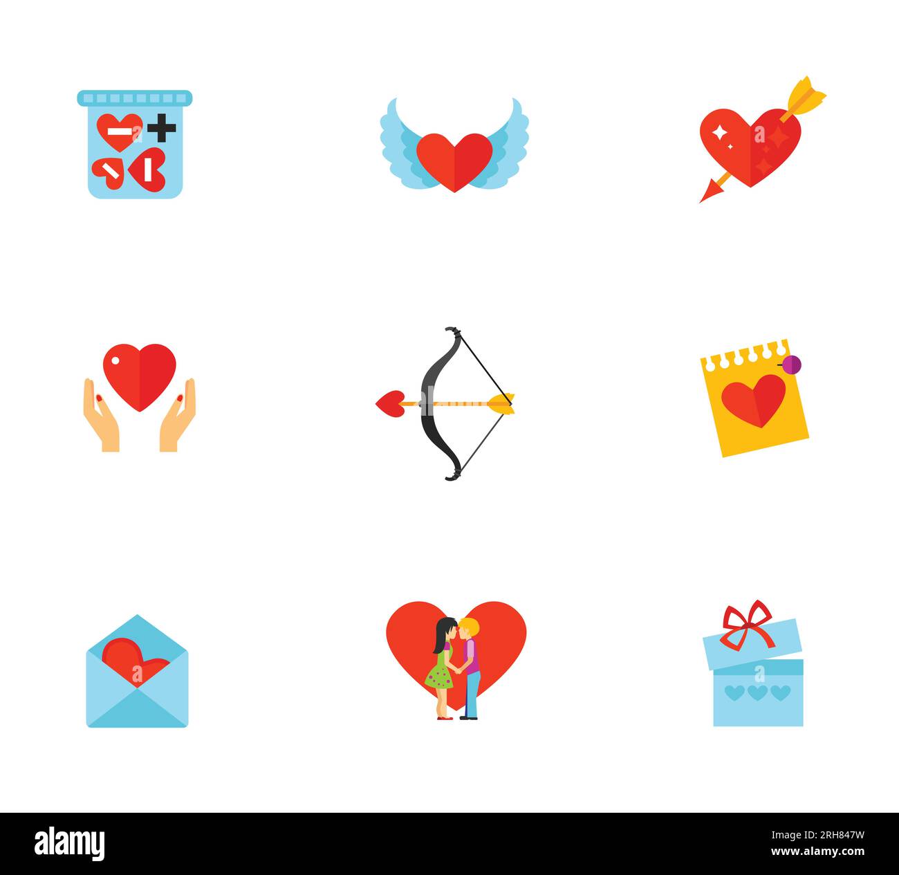 Valentines day icon set Stock Vector Image & Art - Alamy