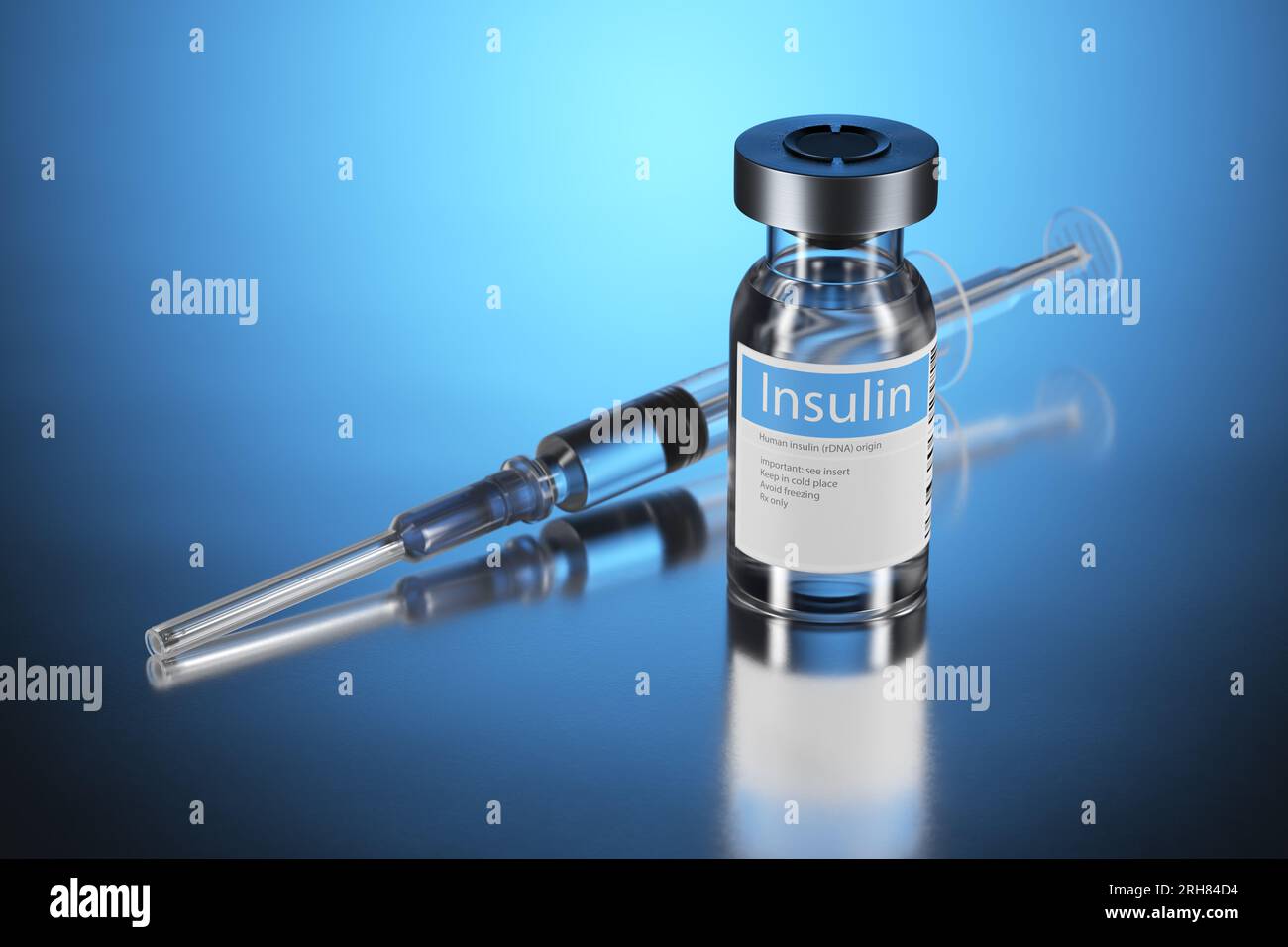 The vials appear to be made of glass and are labeled with the name of the insulin they contain.A ...
