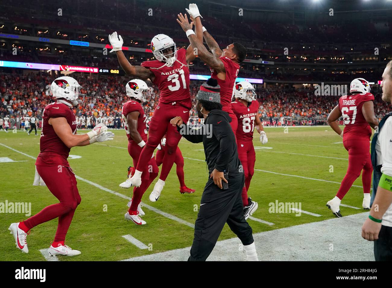 Arizona Cardinals running back Emari Demercado (31) celebrate his game ...
