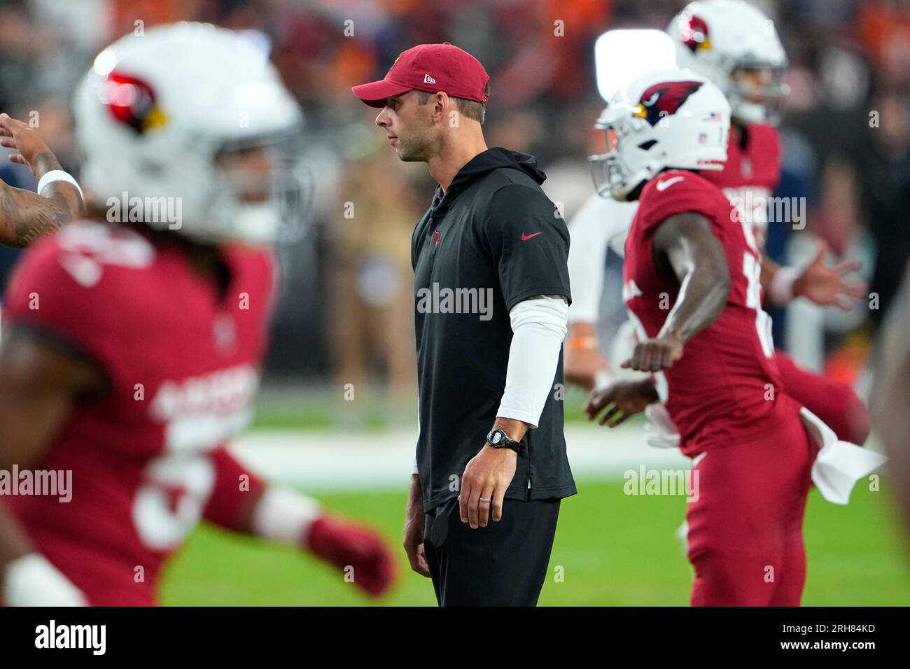 Arizona Cardinals head coach Jonathan Gannon prior to an NFL preseason ...