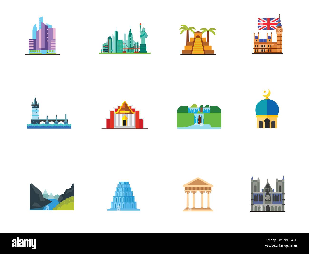 Places of interest icon set Stock Vector Image & Art - Alamy