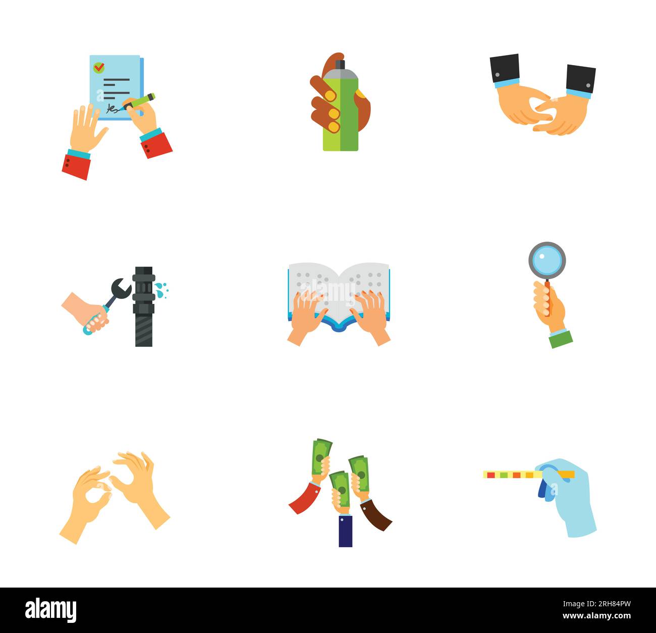 Hands icon set Stock Vector Image & Art - Alamy