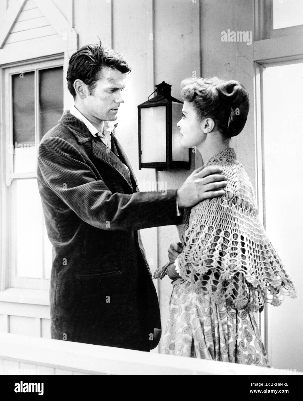 Don Murray, Patricia Owens, on-set of the Film, "These Thousand Hills ...