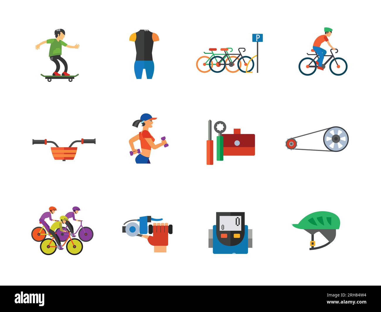 Bicycle icon set Stock Vector Image & Art - Alamy