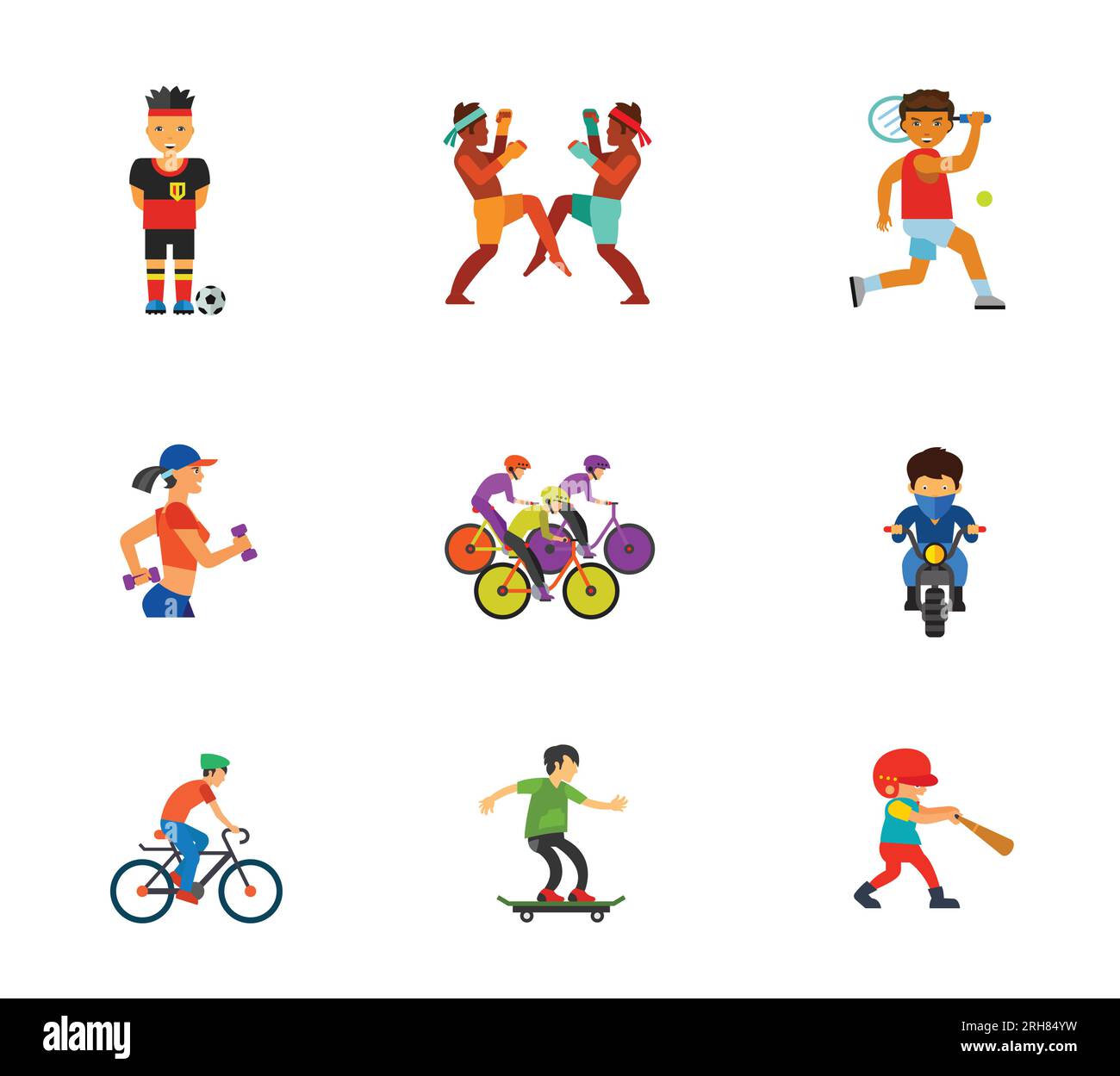 Athletes icon set Stock Vector Image & Art - Alamy
