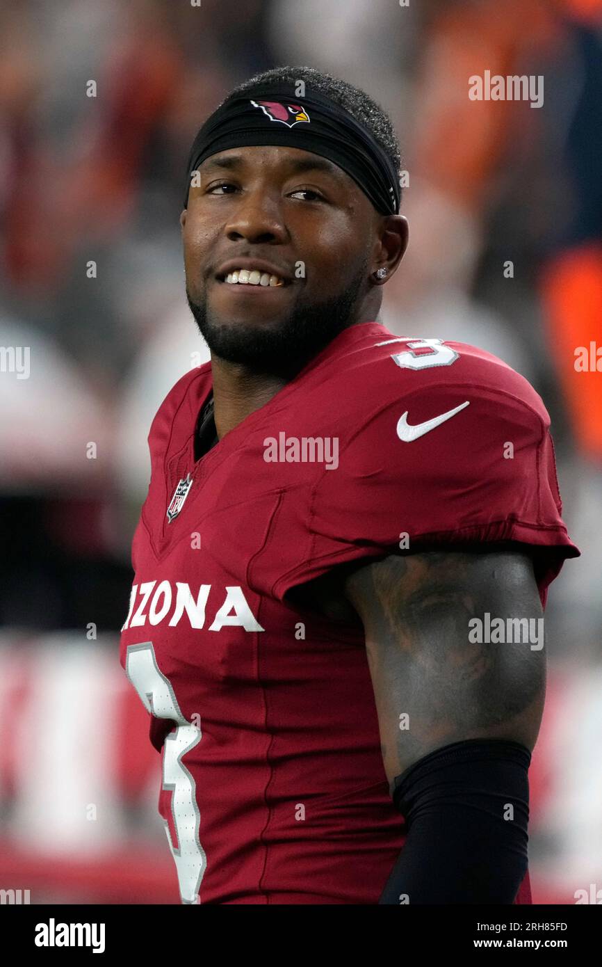 Arizona Cardinals safety Budda Baker (3) watches from the sideline ...