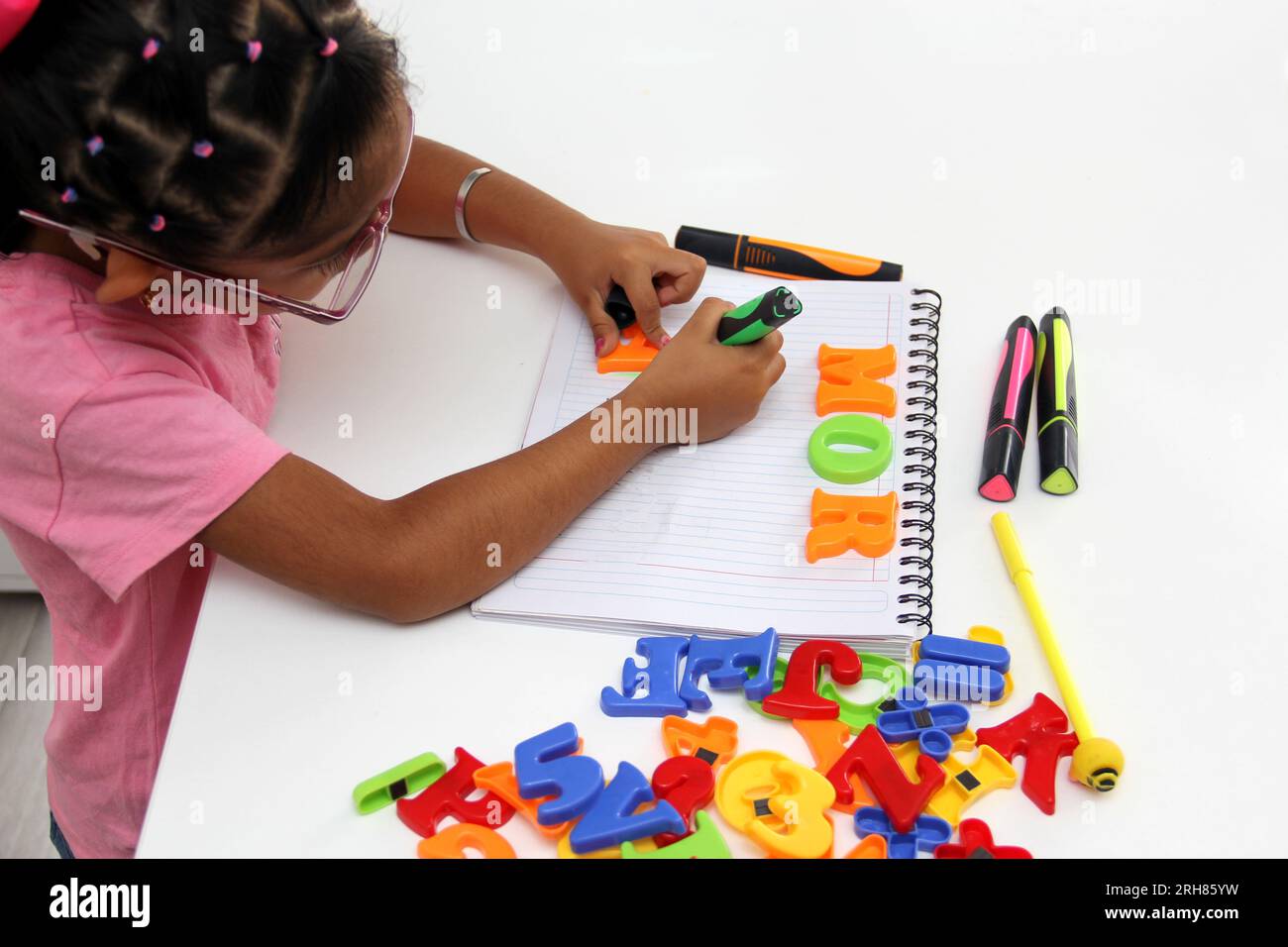 4-year-old brunette Latina girl with autism spectrum disorder ASD like ...