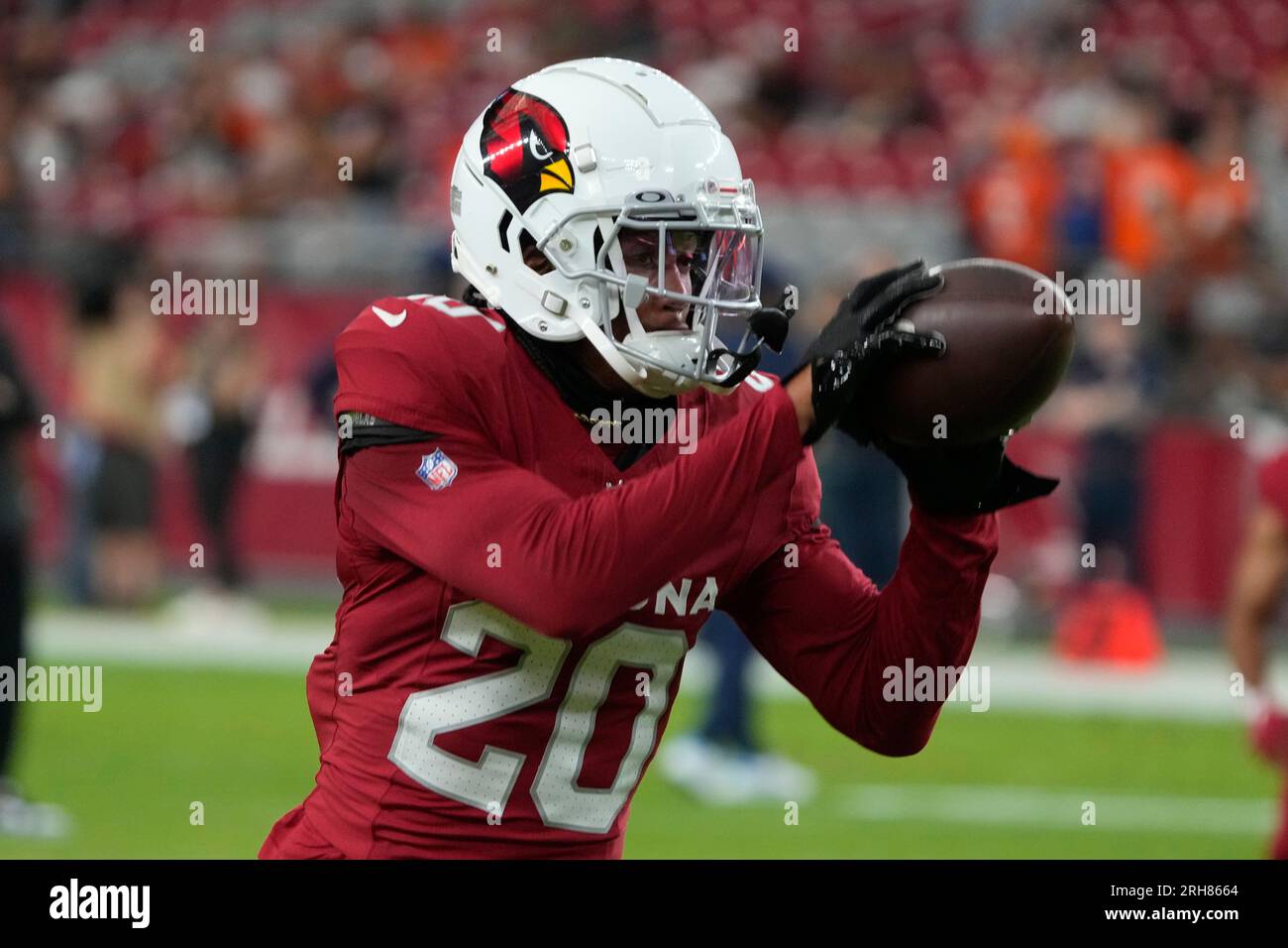 Arizona Cardinals cornerback Marco Wilson (20) warms up during an NFL ...