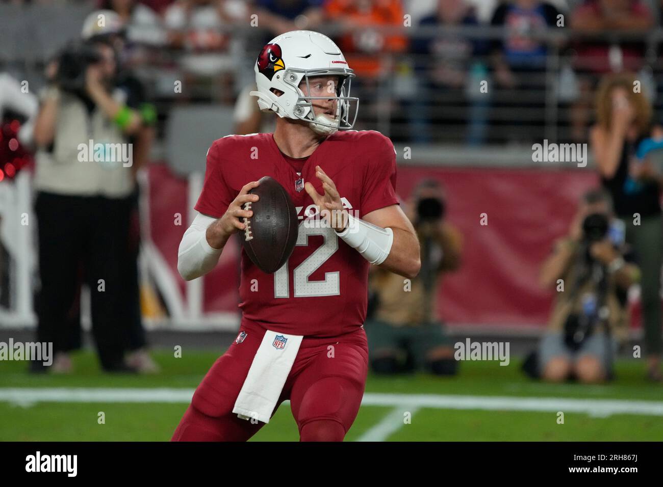 Arizona Cardinals quarterback Colt McCoy (12) looks to pass during an ...