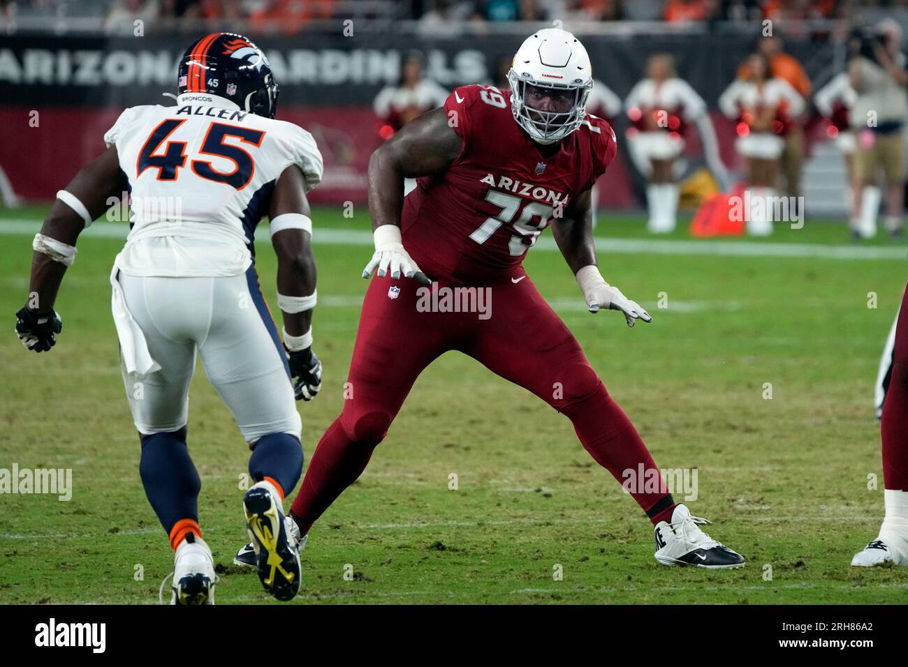 Arizona Cardinals offensive tackle Josh Jones (79) lines up during an ...