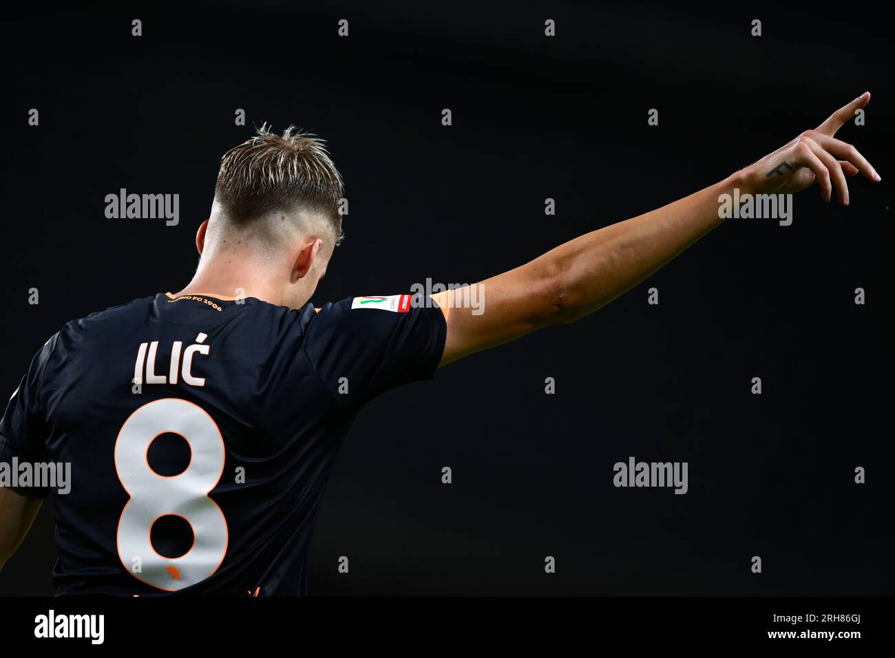 Torino, Italy. 14 August 2023. Ivan Ilic of Torino FC celebrates after ...