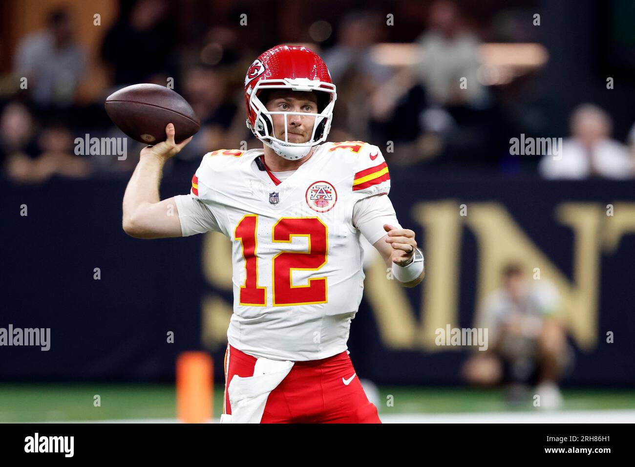 Kansas City Chiefs quarterback Shane Buechele throws a pass during the ...