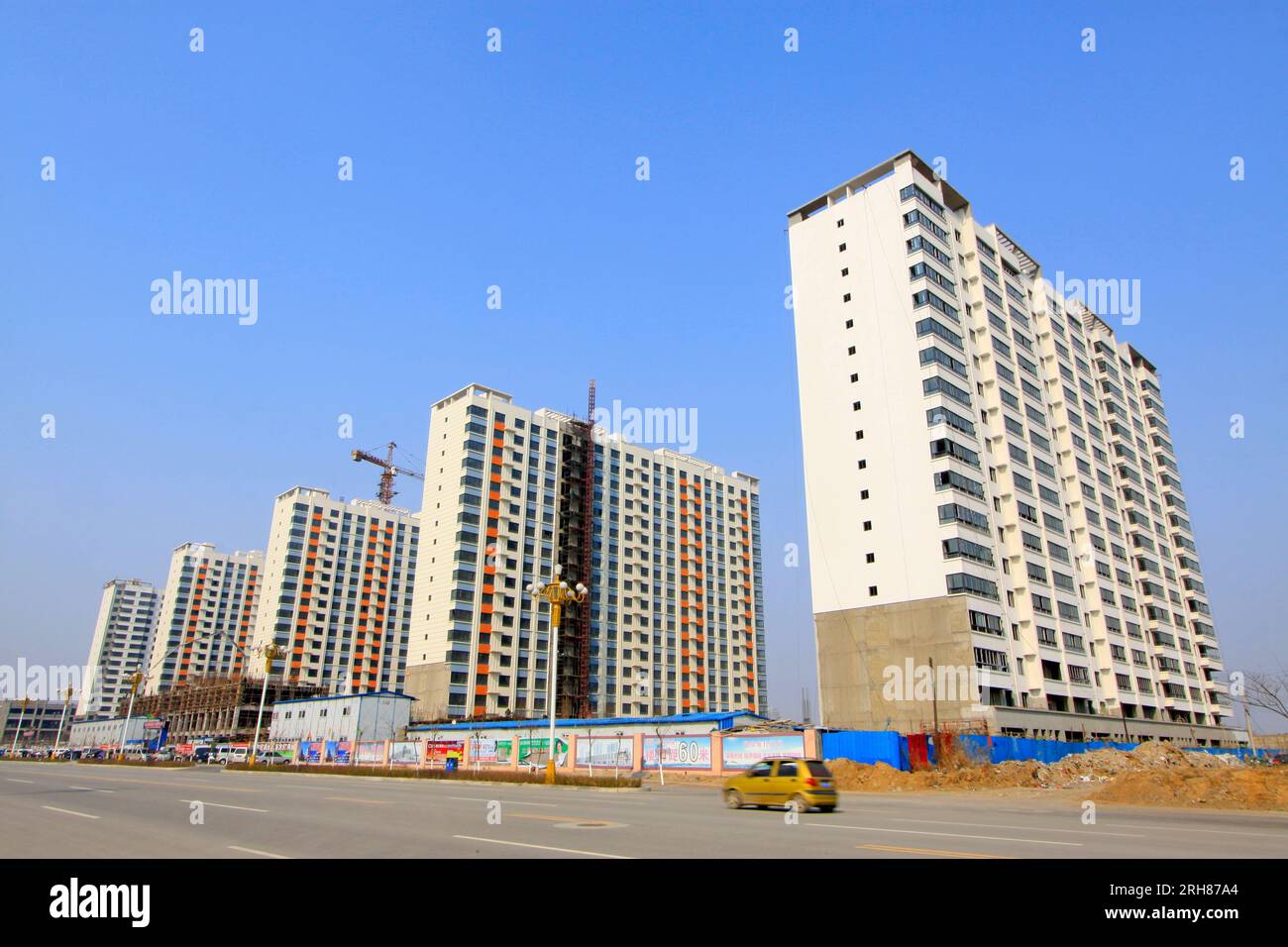 high rise residential buildings and roads in a city, north china Stock ...