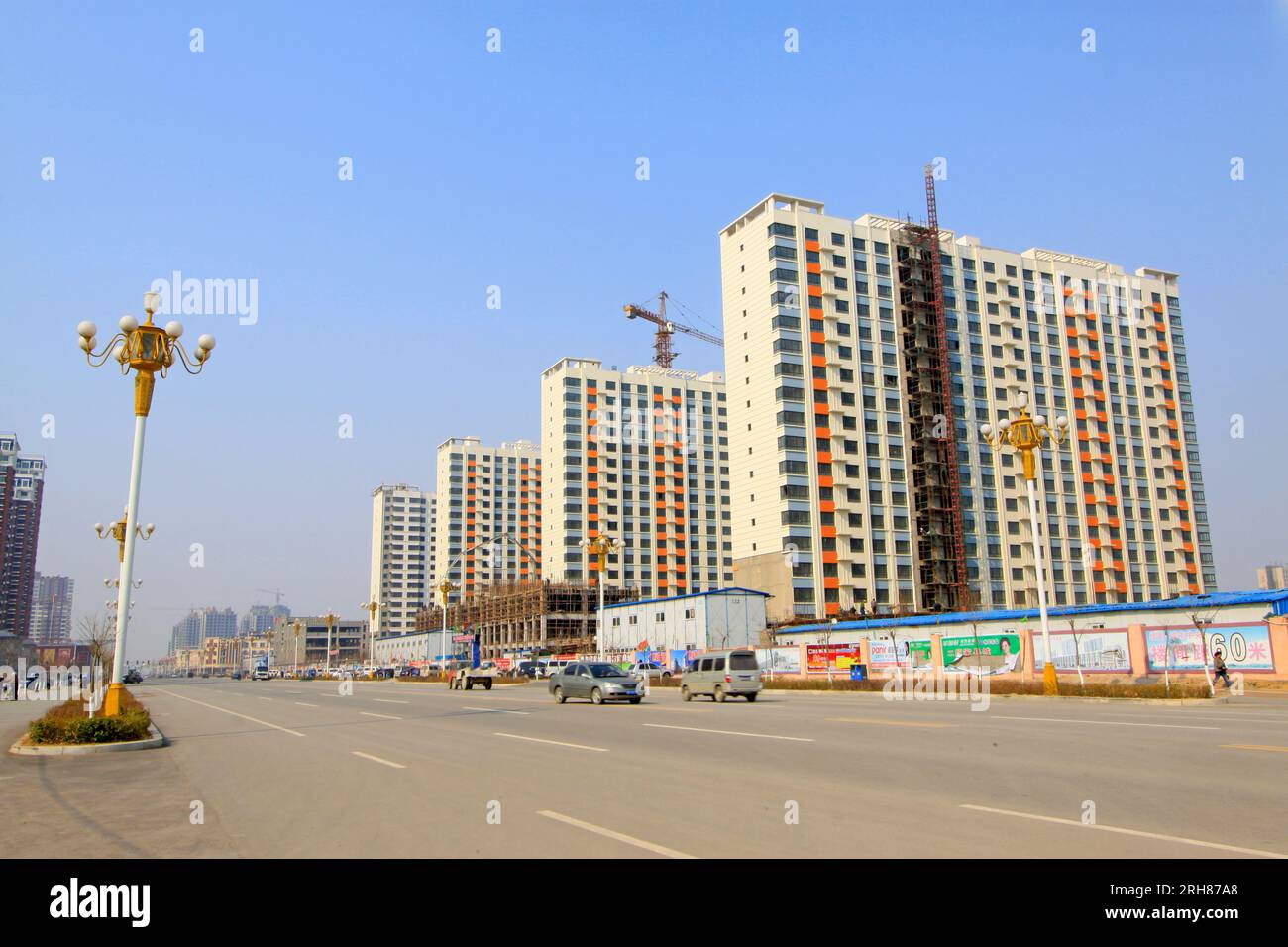 high rise residential buildings and roads in a city, north china Stock ...