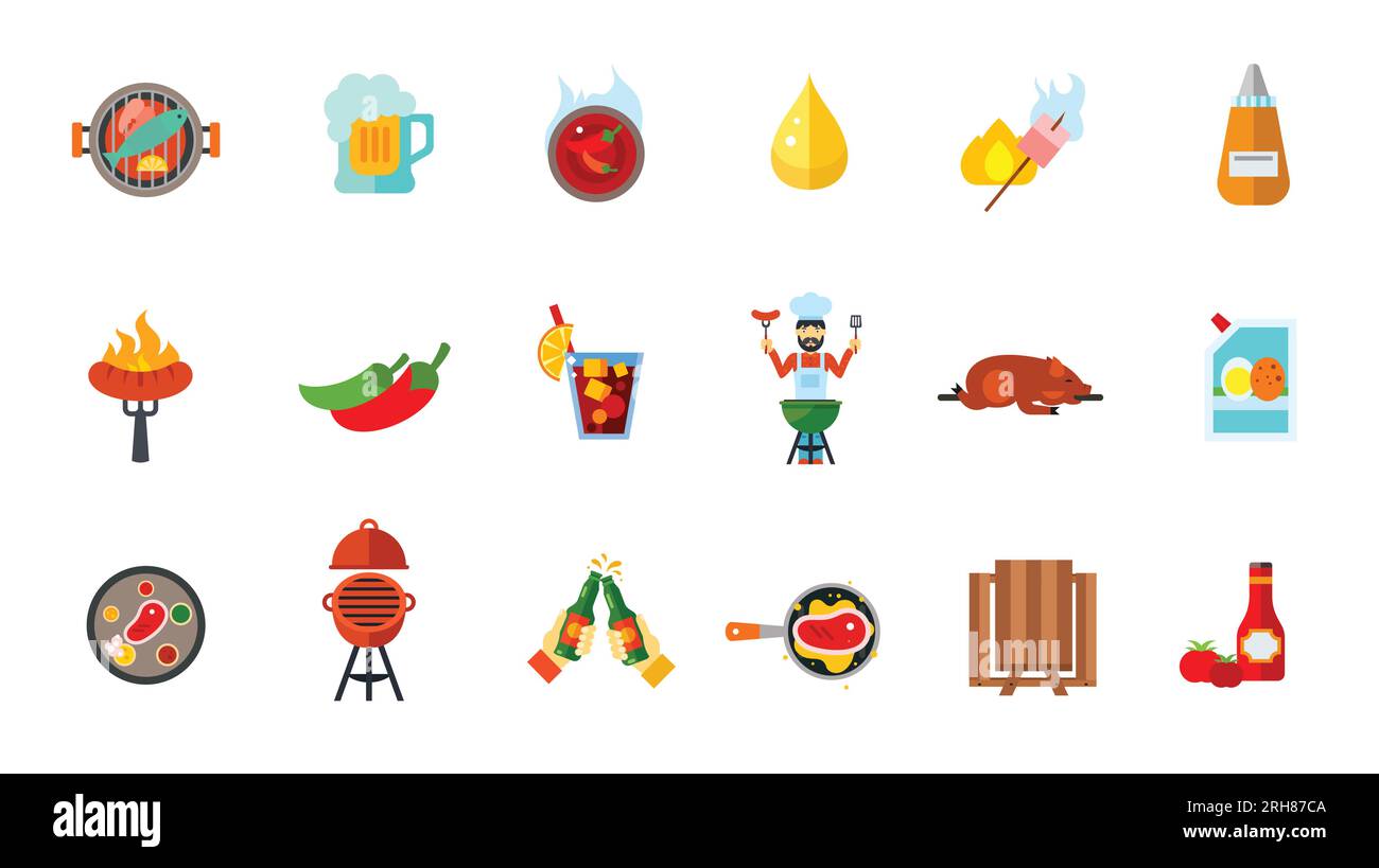 Picnic party icon set Stock Vector Image & Art - Alamy