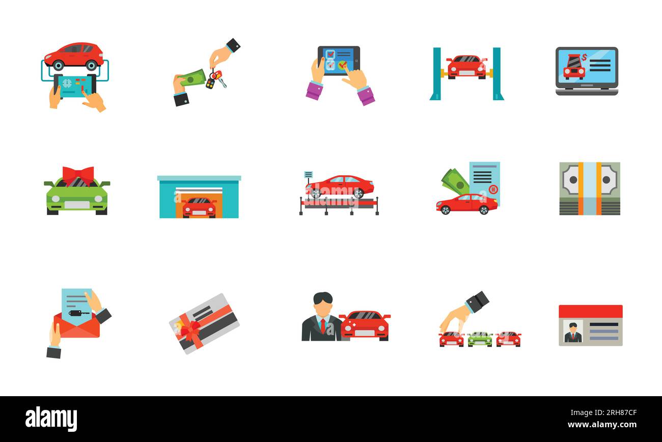 Auto business icon set Stock Vector Image & Art - Alamy